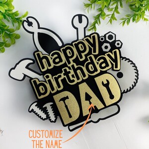 Tools Builder Personalized Cake Topper Glitter Birthday Cake Decoration ...