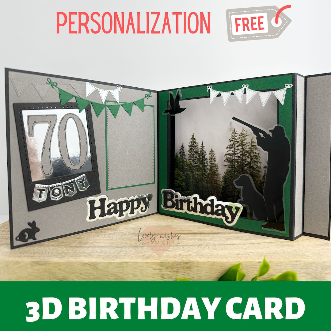 Hunting Happy Birthday Card Personalized Hunter Age Number Handmade ...