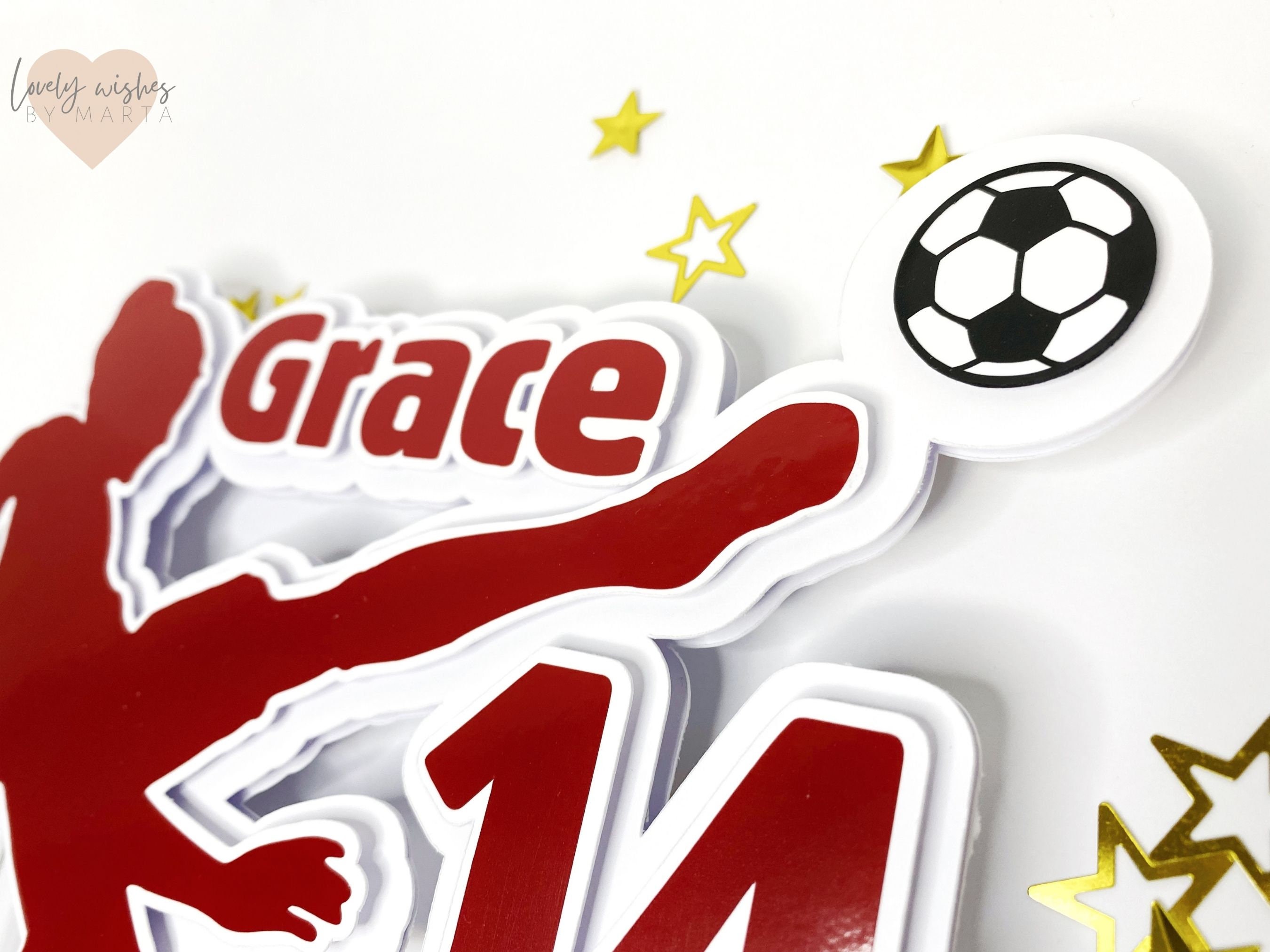 Girl Soccer Birthday Cake Topper Personalized Women Football Lioness - Etsy