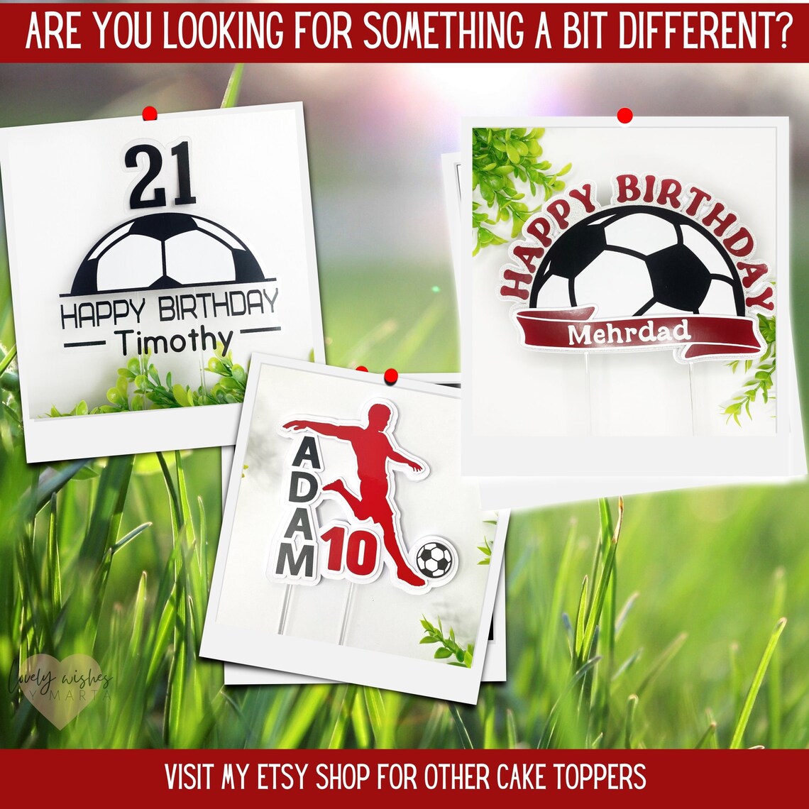 Football Cake Topper Personalized Cake Decoration Soccer - Etsy UK