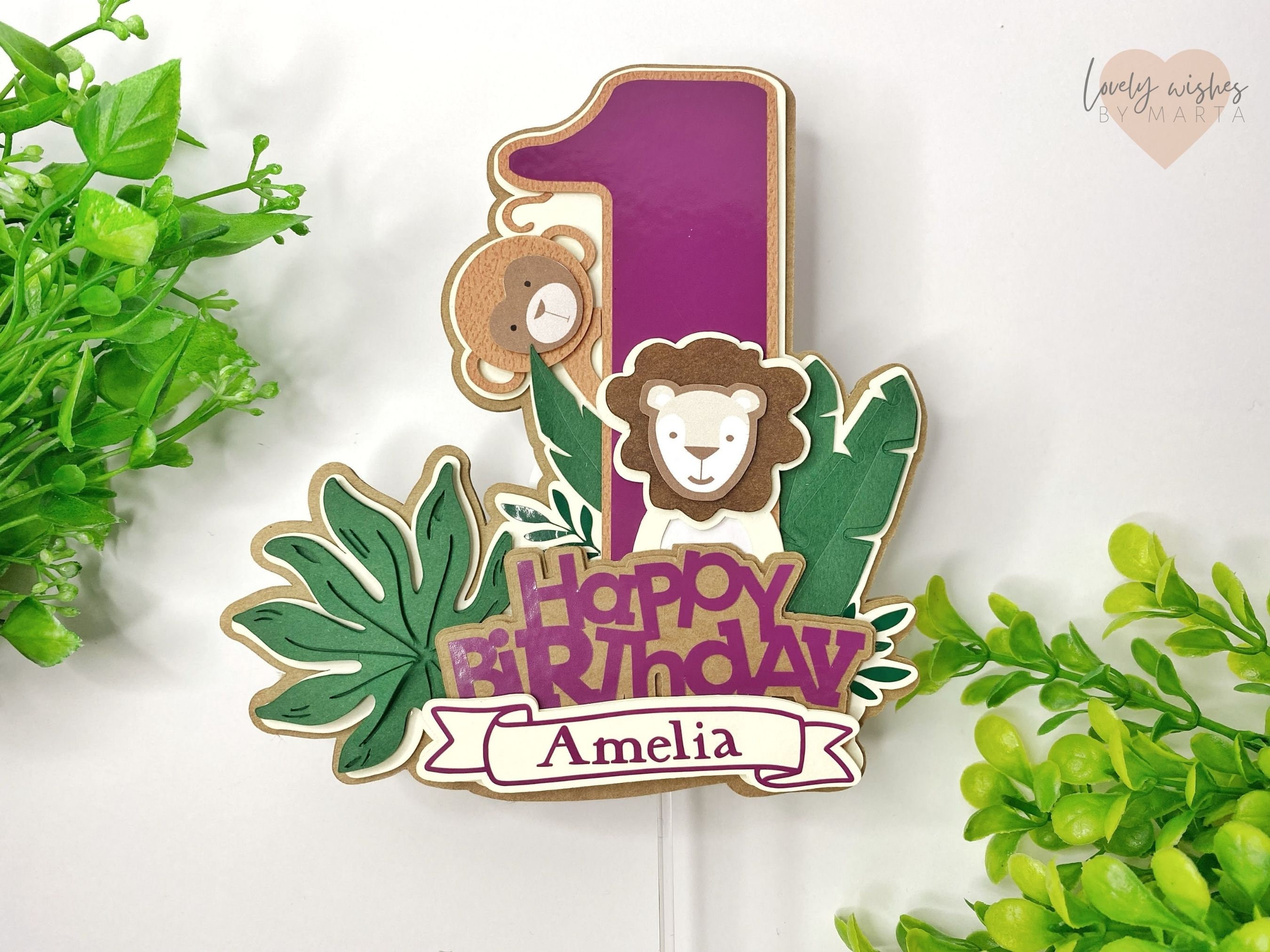 Jungle Cake Topper Handmade Personalized - Etsy