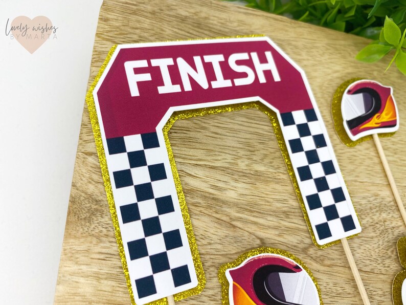 RACING Car Cake Topper & Cupcake Toppers Personalized Birthday - Etsy