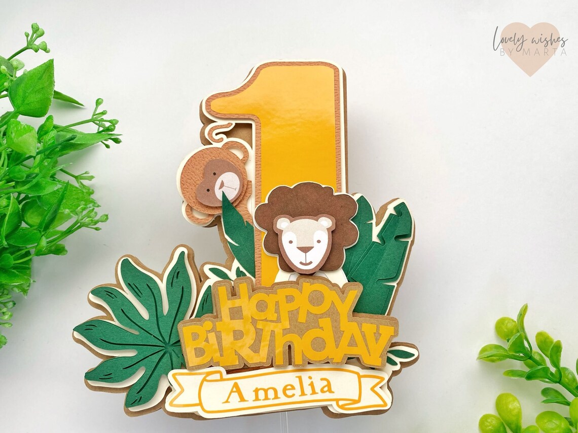 Jungle Cake Topper Handmade Personalized - Etsy