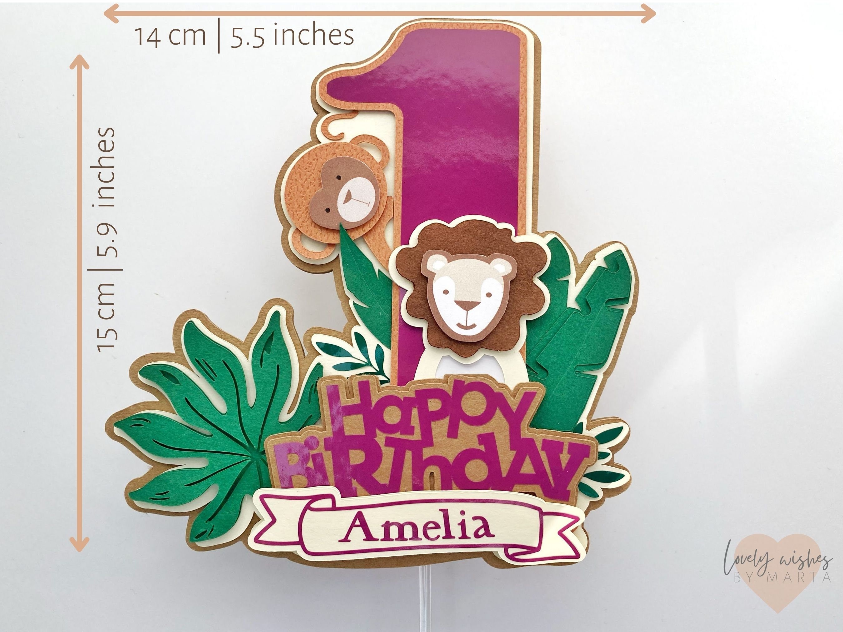 Jungle Cake Topper Handmade Personalized - Etsy