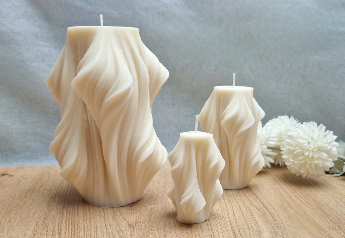 Wave Candle XXL, Veil Shape, Large Giant Candle, Handmade, Gift - Etsy