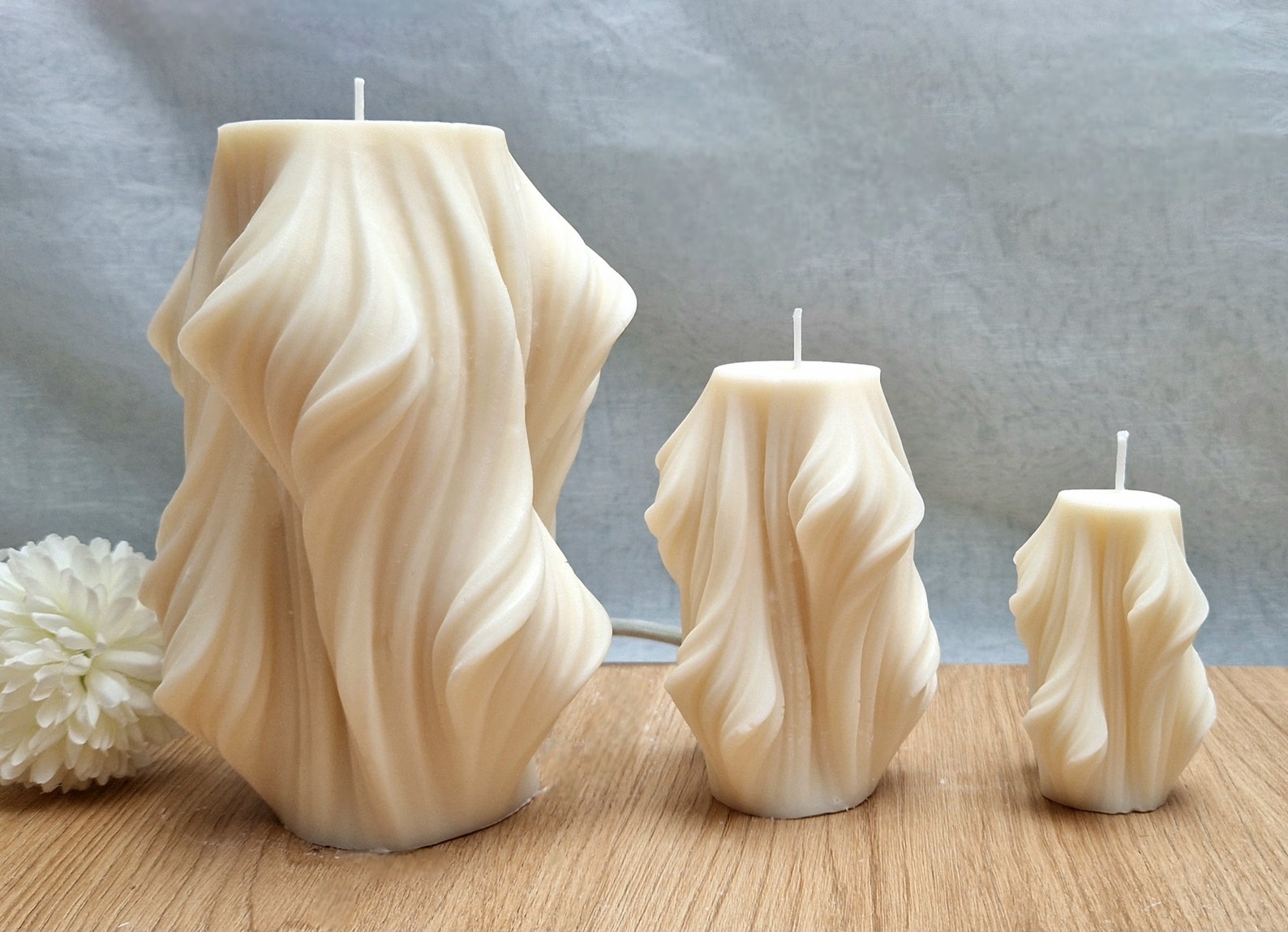 Wave Candle XXL, Veil Shape, Large Giant Candle, Handmade, Gift - Etsy