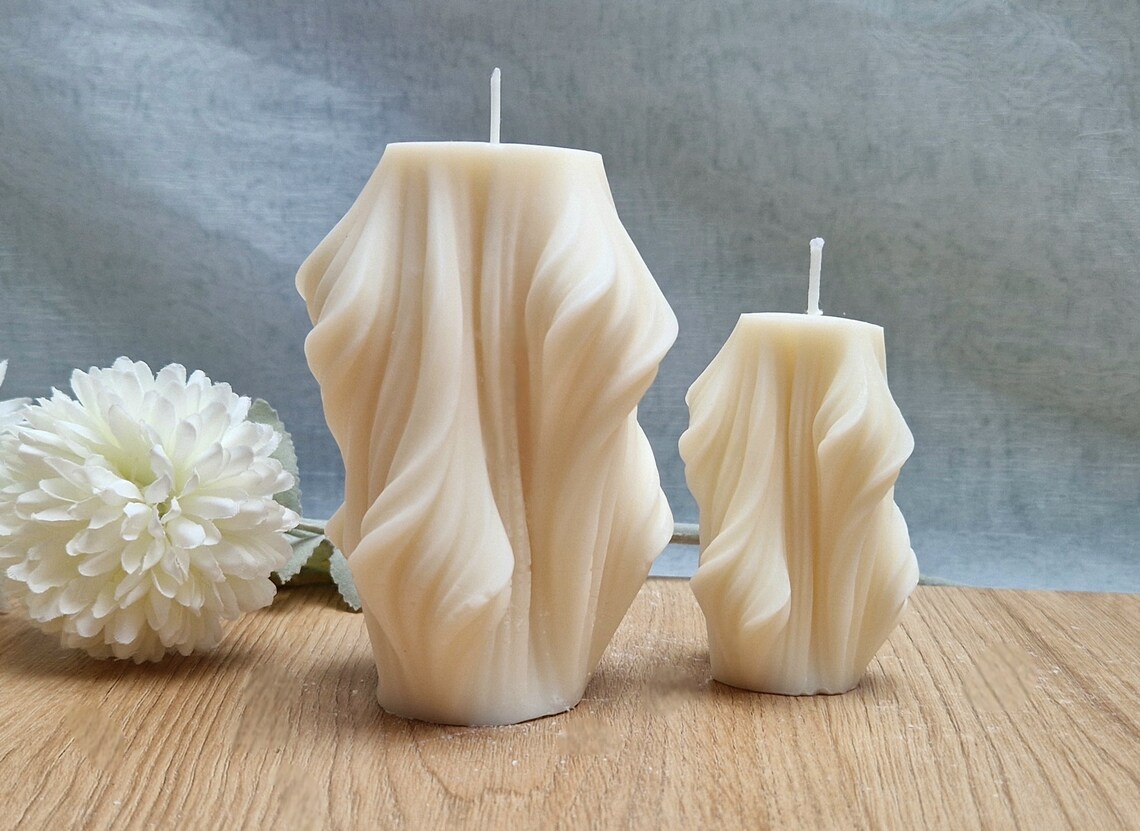 Wave Candle XXL, Veil Shape, Large Giant Candle, Handmade, Gift - Etsy