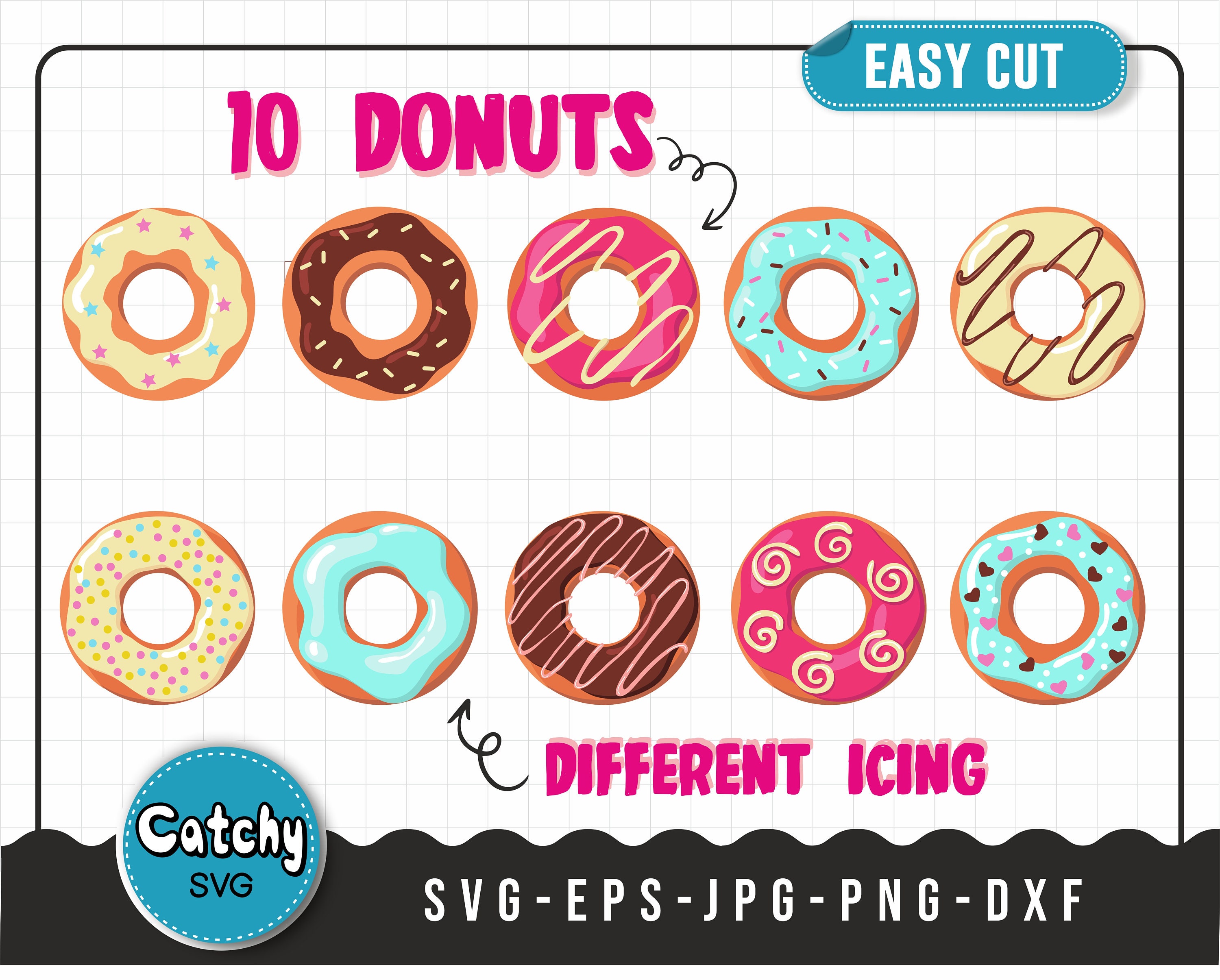 Donut SVG, Donut SVG Bundle, Donut Png Svg Eps Dxf, Donut Clipart ...