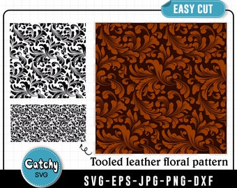 Tooled Leather Svg,floral Seamless Tumbler Png, Seamless Pattern Svg ...