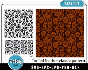 Tooled Leather Svg,floral Seamless Tumbler Png, Seamless Pattern Svg ...