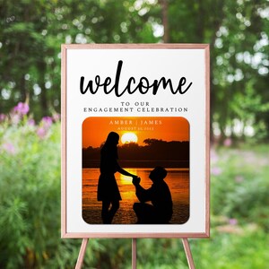 Editable Photo Engagement Party Welcome Poster Template, 18x24 ...