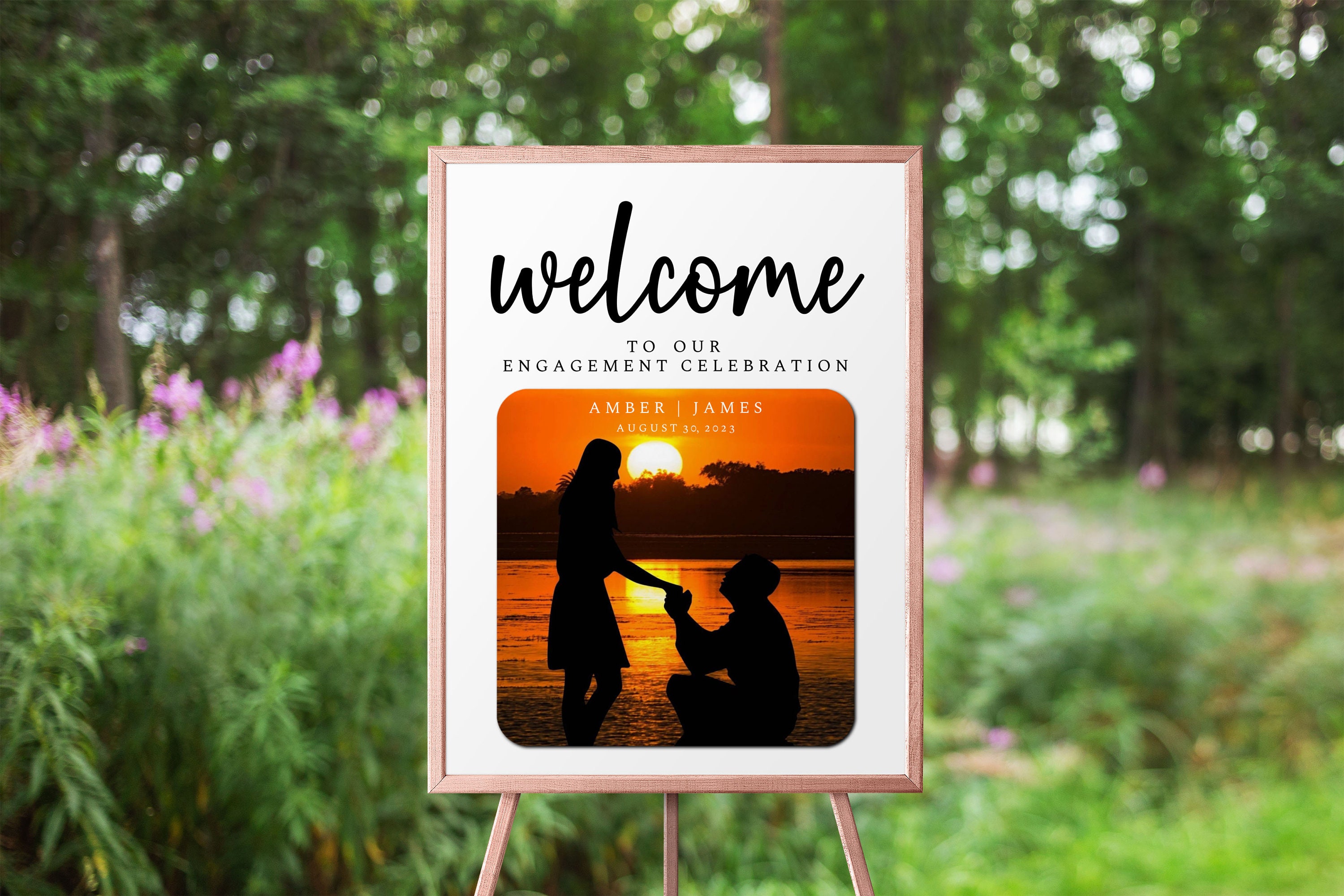 Editable Photo Engagement Party Welcome Poster Template, 18x24 ...