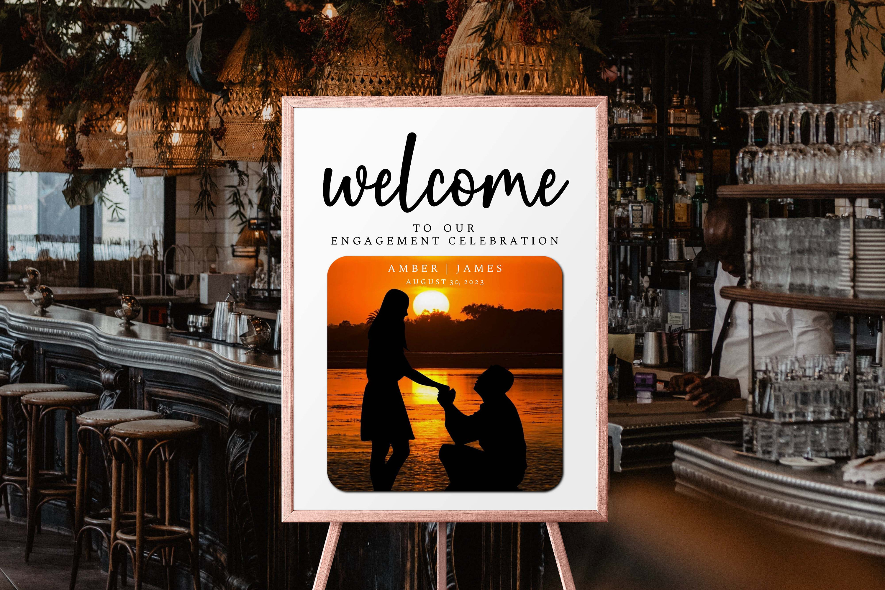 Editable Photo Engagement Party Welcome Poster Template, 18x24 ...