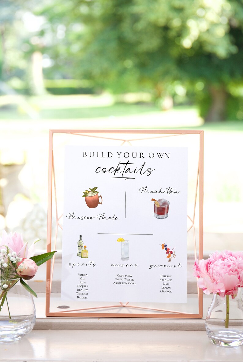 Signature Drinks and Bar Menu Template, 8x10" Bar - Cocktail and ...