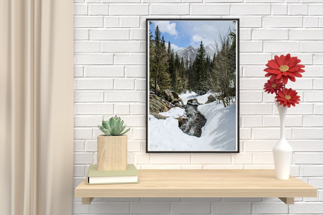 Snowy Mountainside Printable, Mountain Trail Download, Rocky Mountain ...