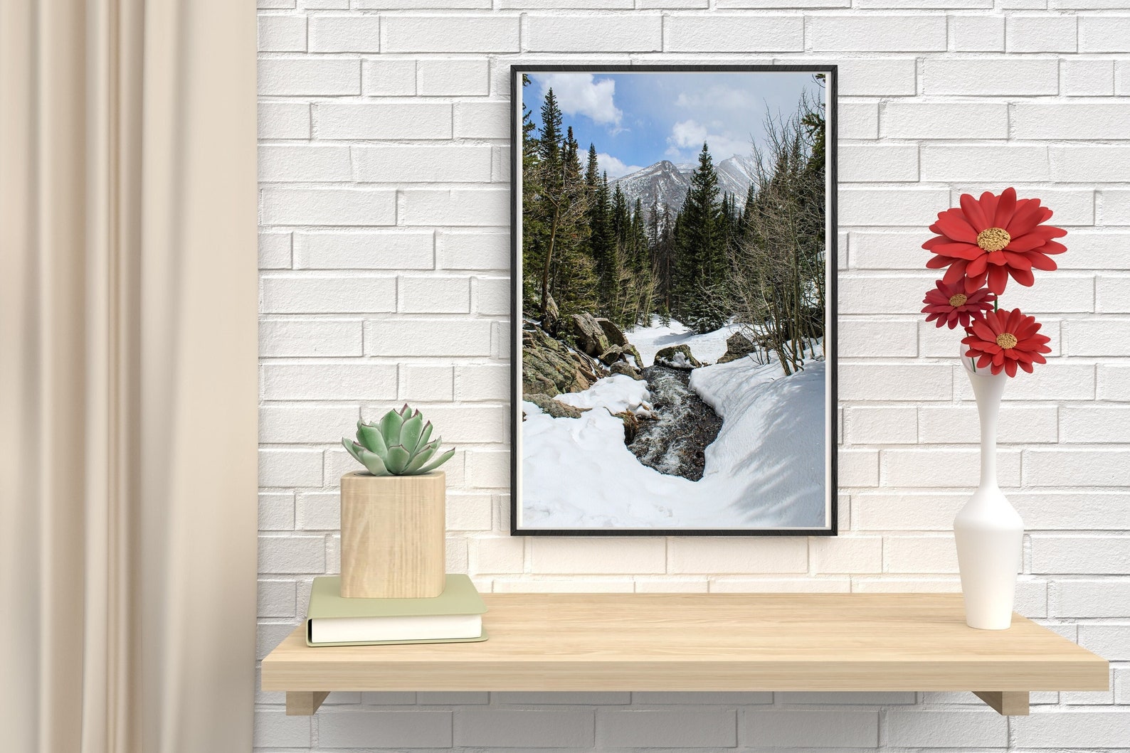 Snowy Mountainside Printable, Mountain Trail Download, Rocky Mountain ...