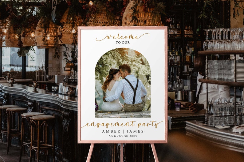 Engagement Party Welcome Poster Template, 18x24", Editable Templett ...
