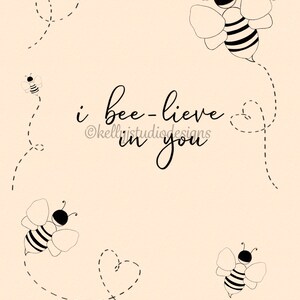 PRINTABLE Positive Greeting Card, I Beelieve in You Card, Uplifting ...