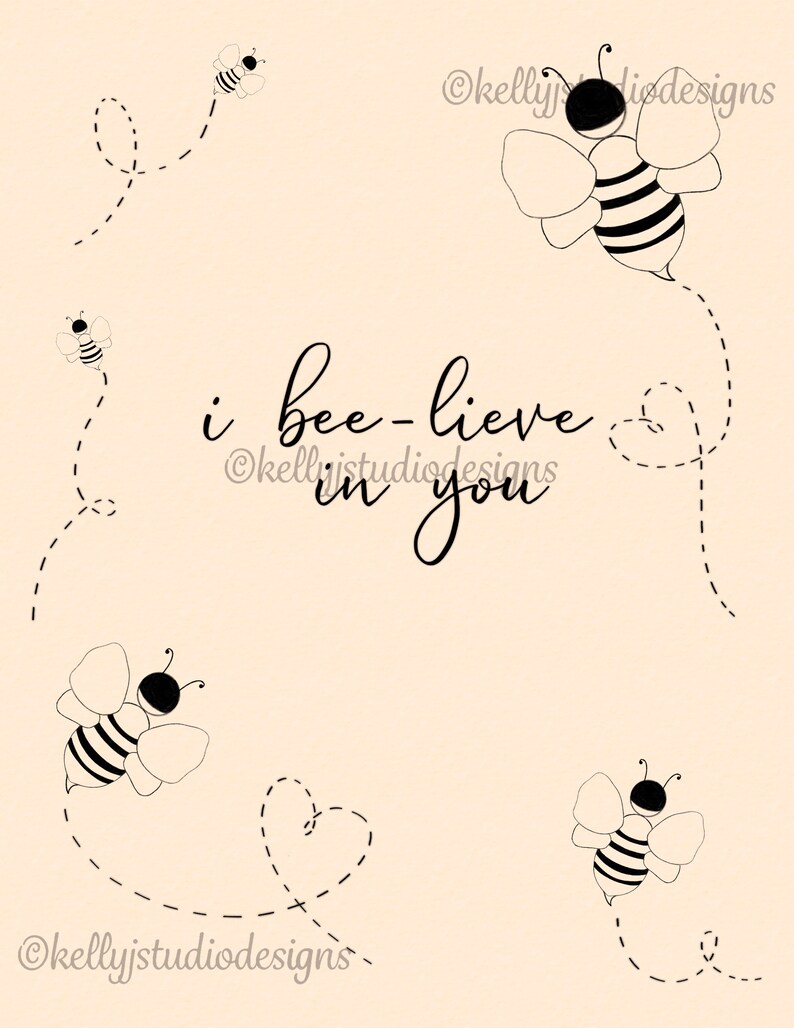 PRINTABLE Positive Greeting Card, I Beelieve in You Card, Uplifting ...