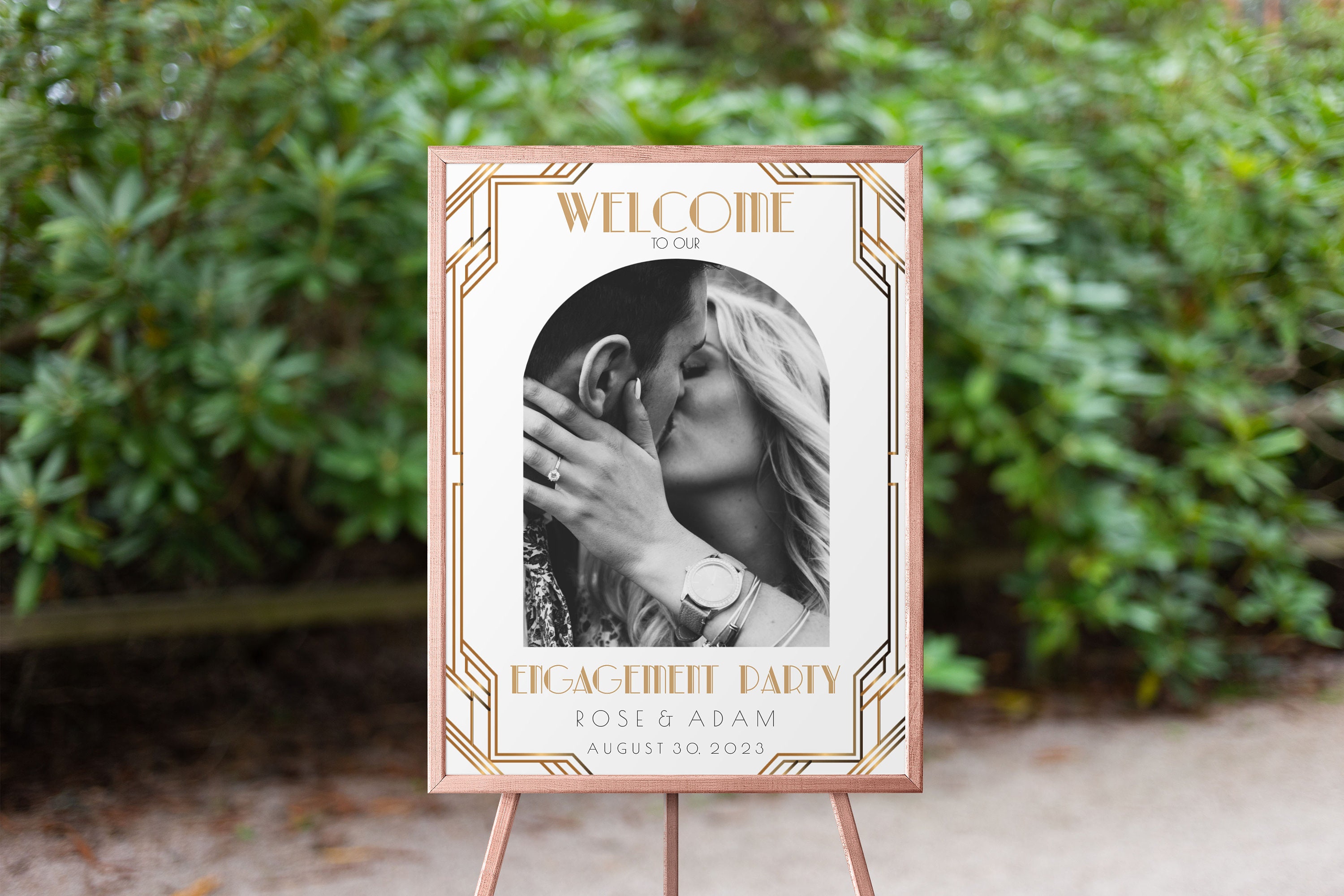 ART DECO Engagement Party Welcome Poster Template, 18x24", Editable ...