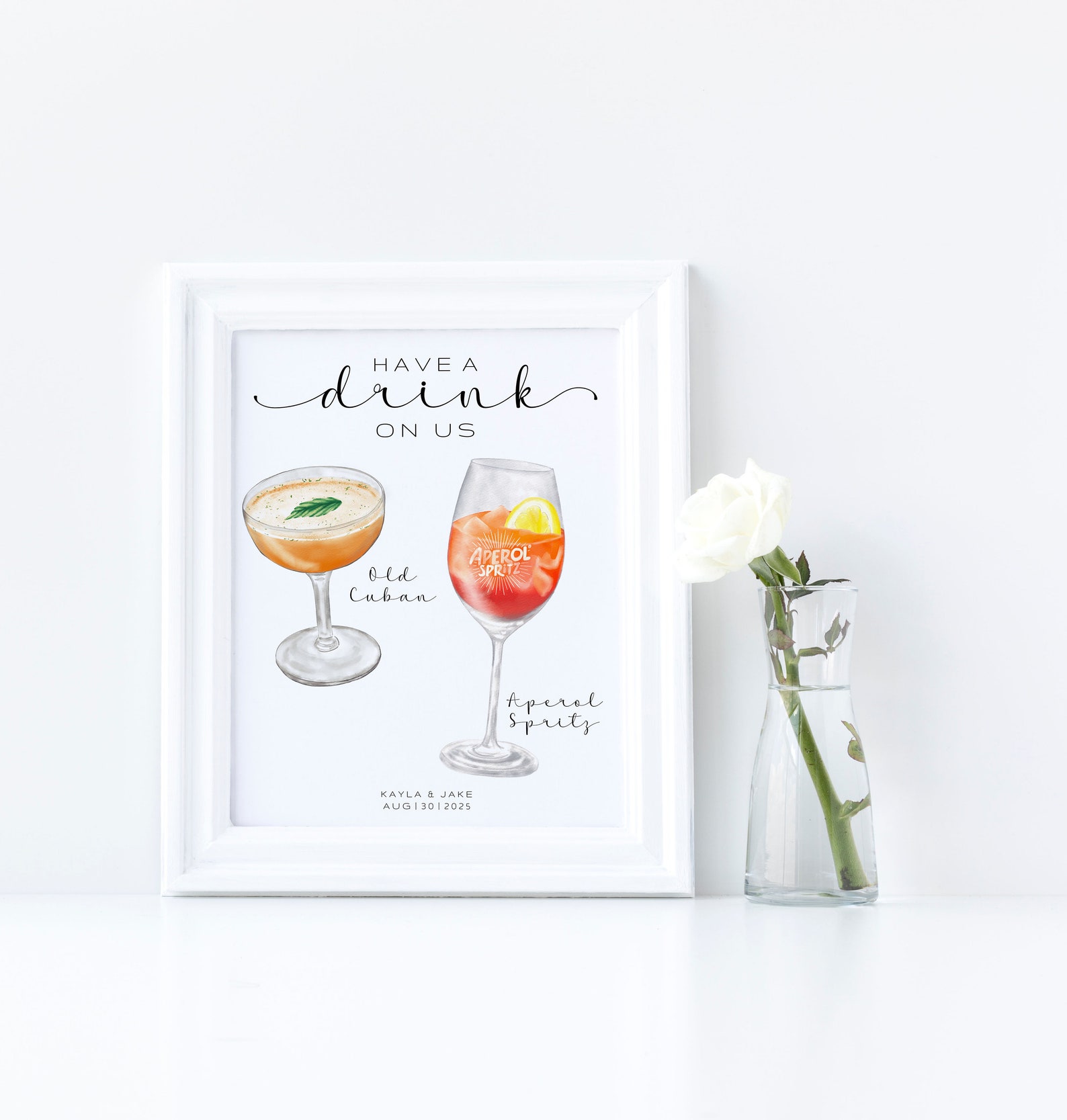 Bar Menu Template, 8x10" Bar - Signature Cocktails Wedding Sign ...