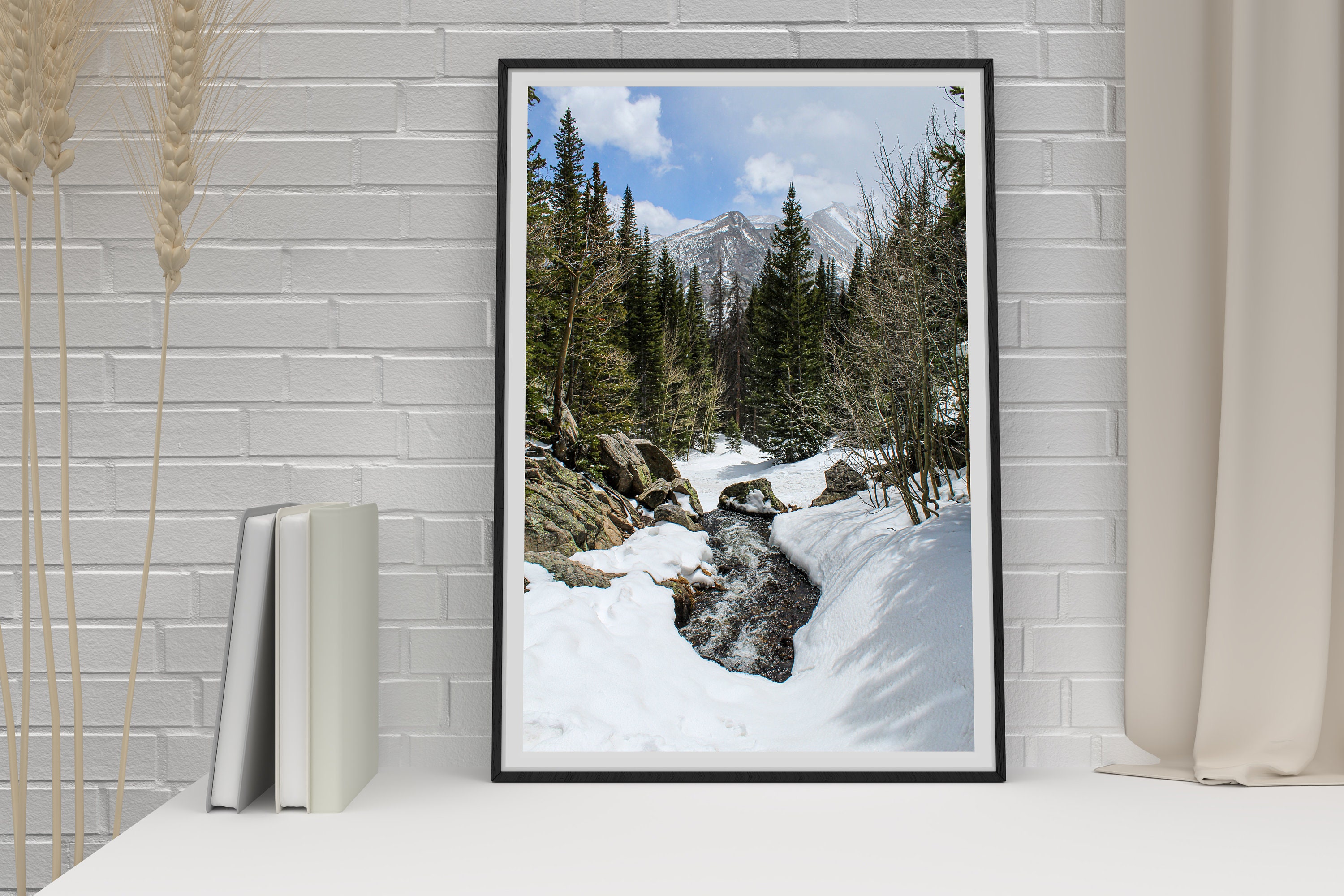 Snowy Mountainside Printable, Mountain Trail Download, Rocky Mountain ...