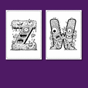 Monster Alphabet Coloring Pages, Funny Coloring, Big Kids Coloring, A-Z ...