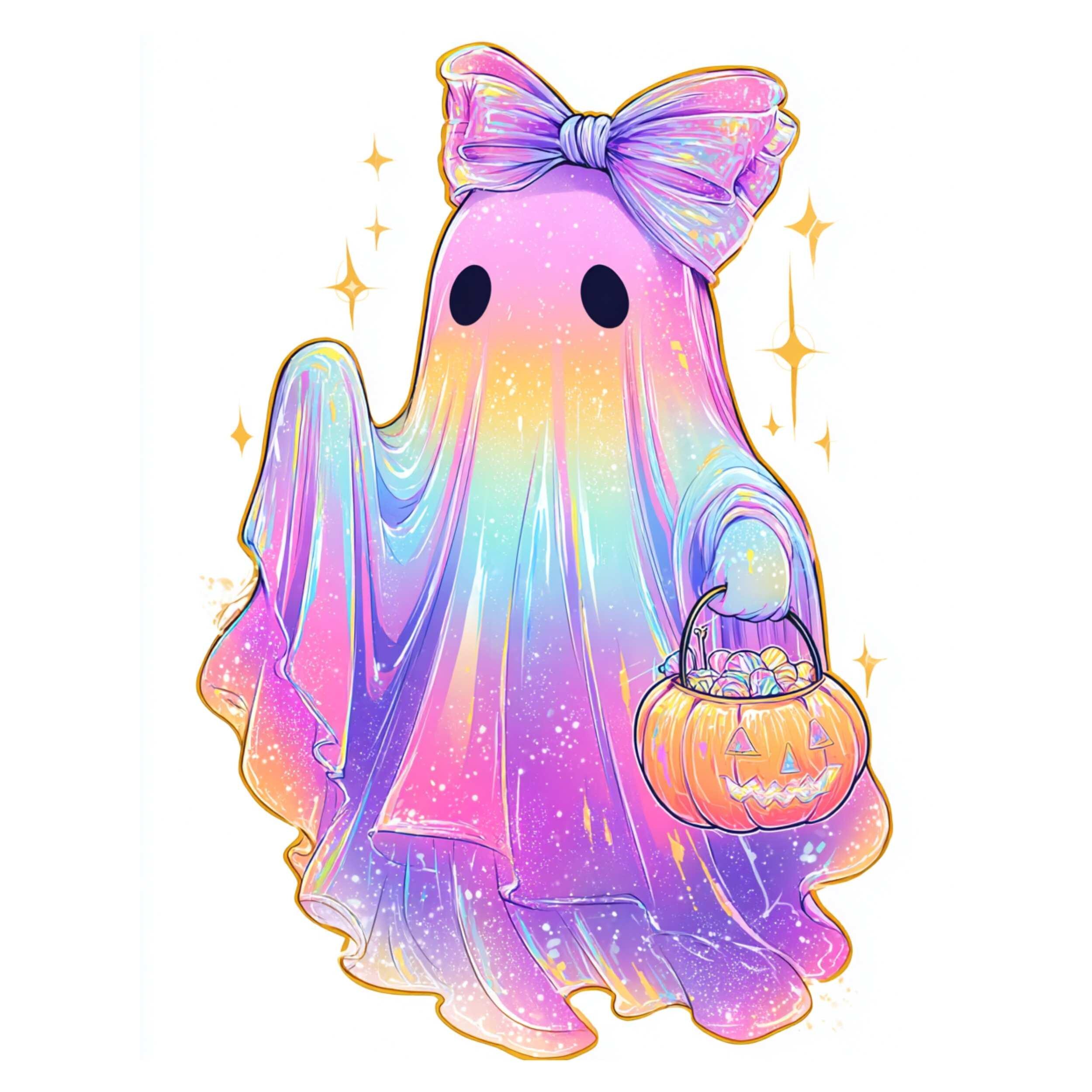 8 Cute Pastel Cartoon Ghosts Clipart, Halloween Sublimation, Halloween ...