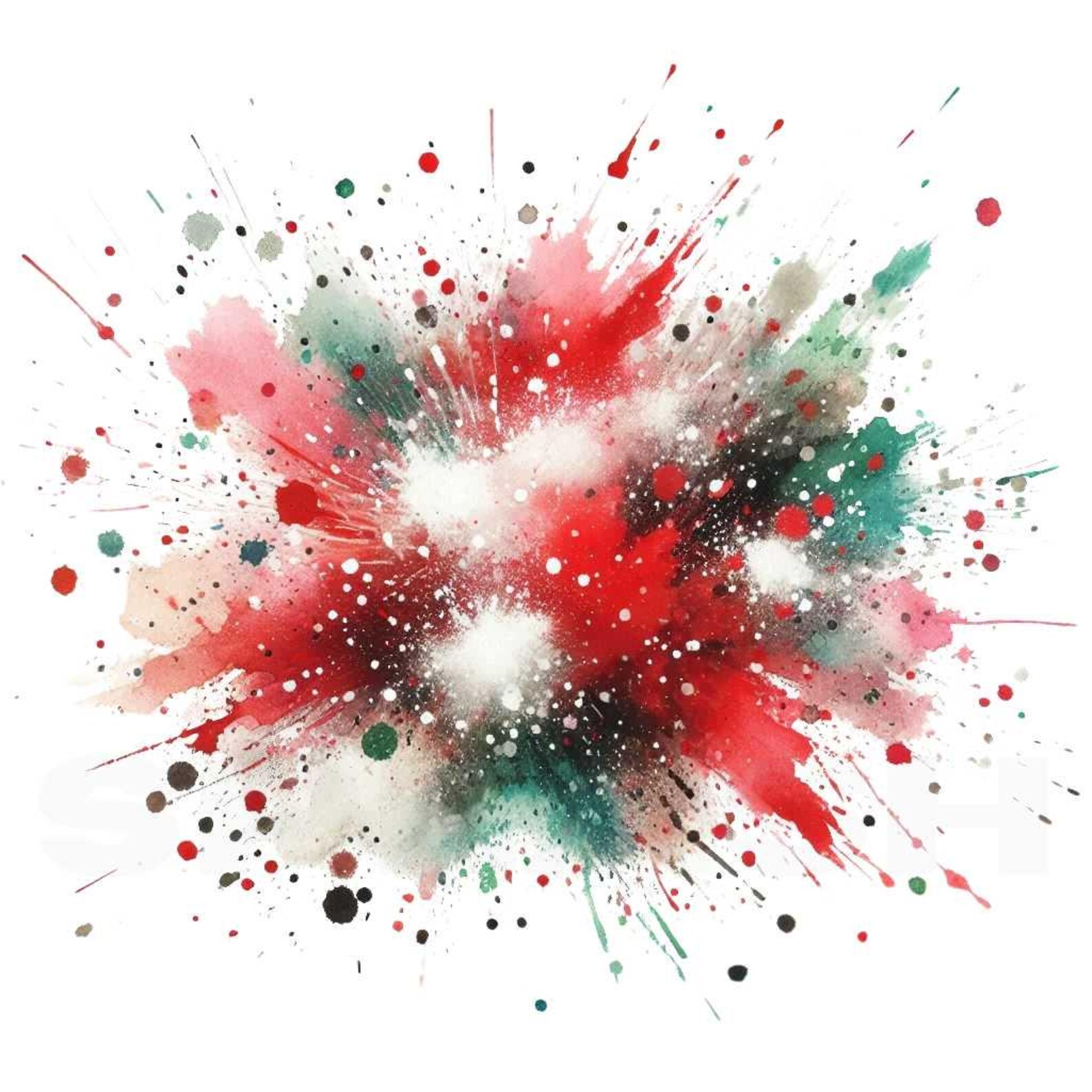 35 Watercolor Splashes Clipart, Splatter Clipart, Christmas Water Color ...