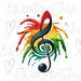 20 Watercolor Music Notes Clipart, Rastafarian Color, Treble Clef ...