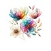25 Rainbow Watercolor Flowers Clipart, Boho Floral Graphics, (digital ...