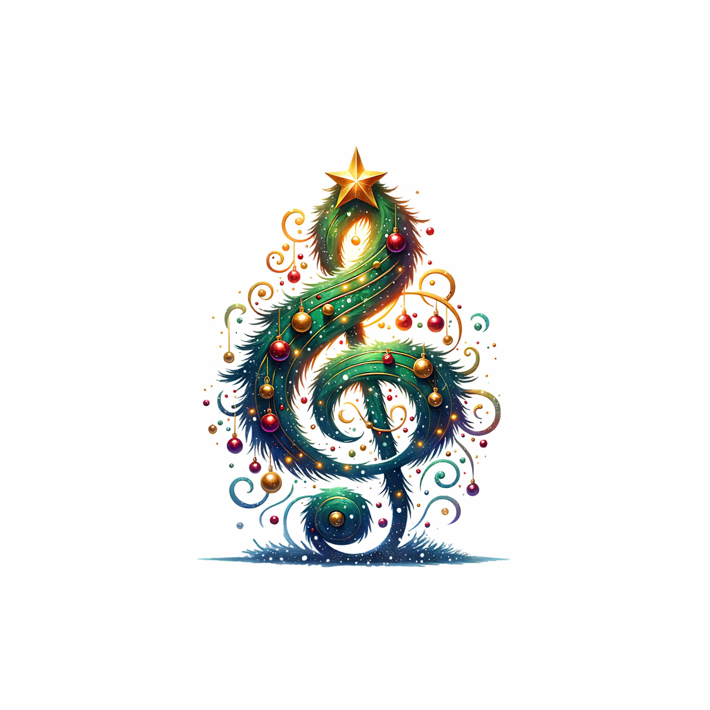 15 Watercolor Christmas Treble Clef, Music Note Clipart, PNG, Digital ...