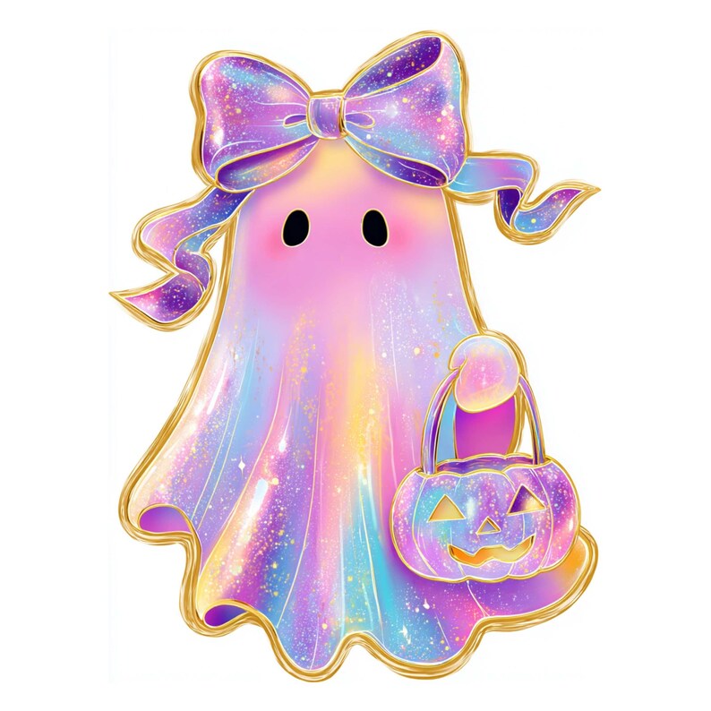 8 Cute Pastel Cartoon Ghosts Clipart, Halloween Sublimation, Halloween ...