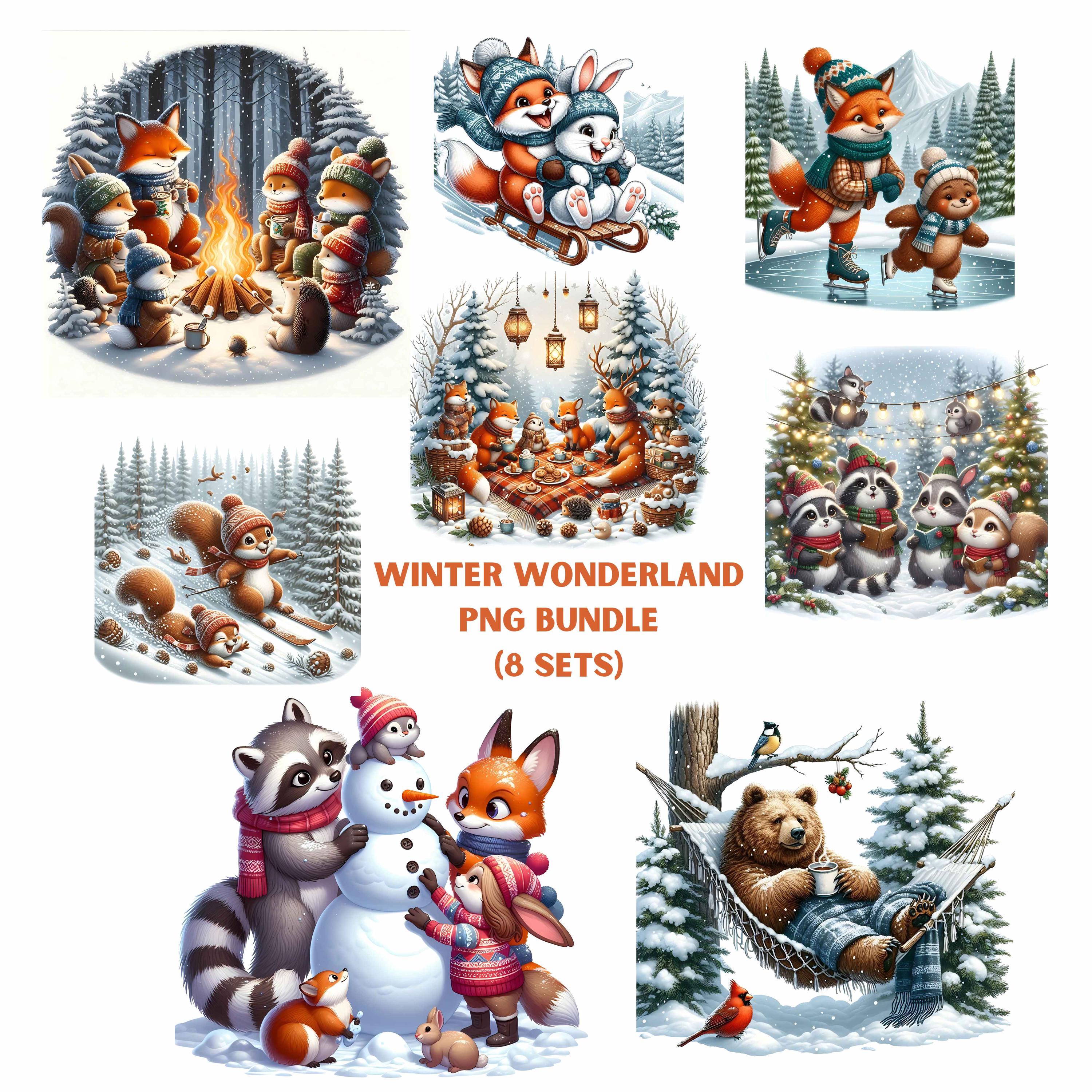 50 PNG Winter Wonderland Woodlands Animal Bundle, Woodlands Animal ...