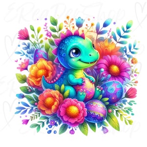 Watercolor Cartoon Dinosaur Clipart, Cute Baby Dino PNG (digital ...