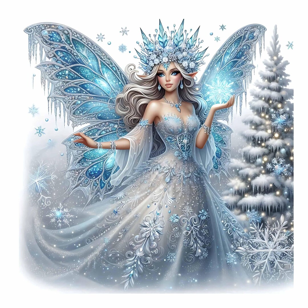 Snow Fairy Clipart: Watercolor Christmas Fantasy, Commercial Use, PNG ...