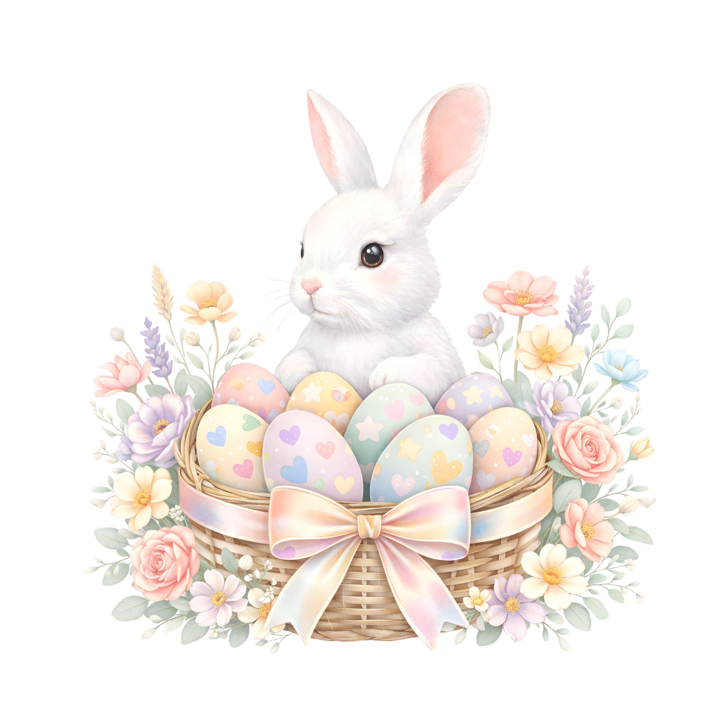 Watercolor Bunny Easter Clipart | Pastel Nursery Art, Digital Download ...
