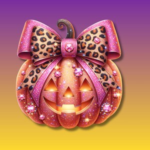 9 Glam Halloween Jack-o'-lantern Clipart, Coquette Halloween Pumpkin ...