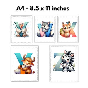 Animals A-Z, Alphabet With Cute Animals, A to Z, Alphabet for Kids Wall ...