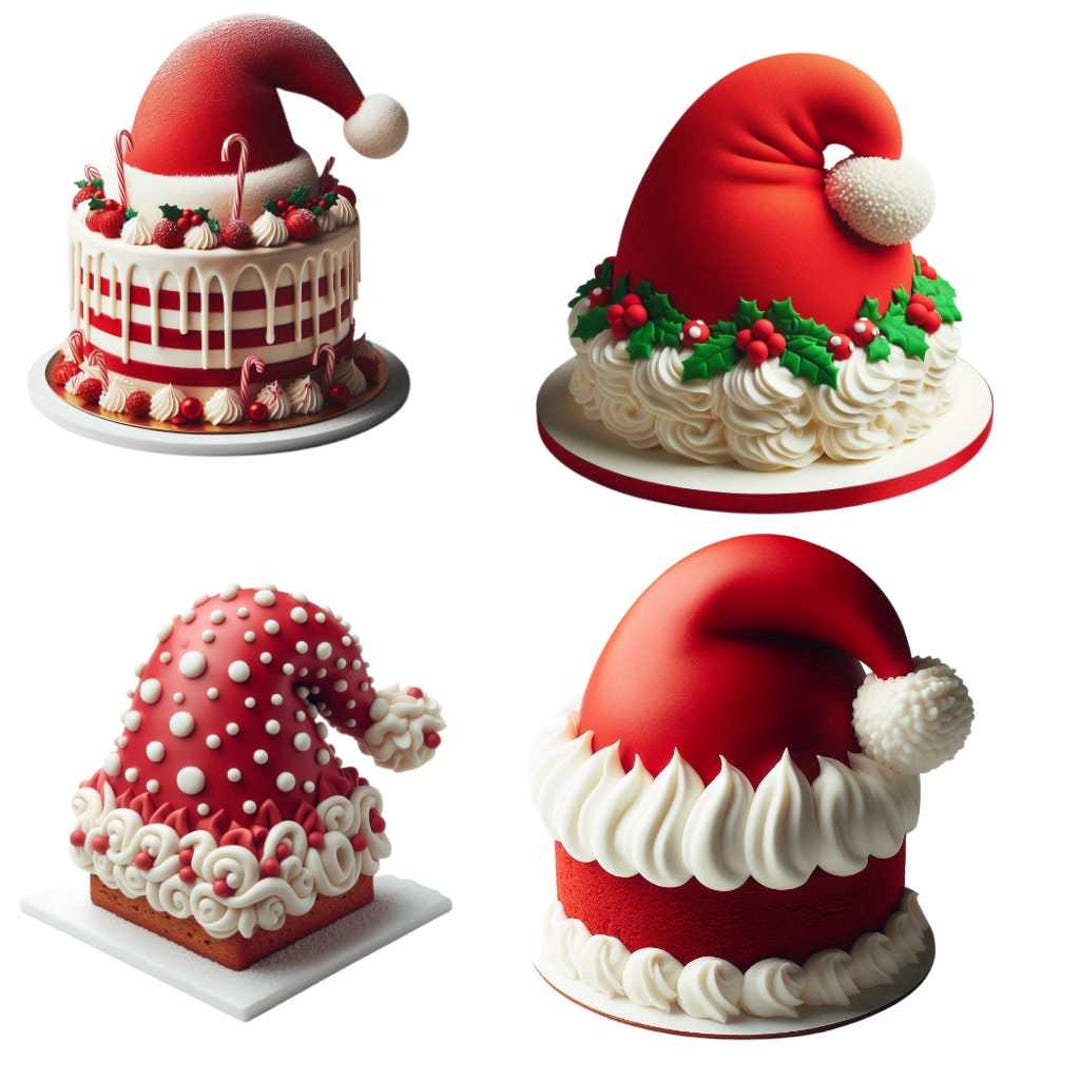 25 Christmas Santa Hat Cake, Christmas Cake Clipart, Holidays Images ...