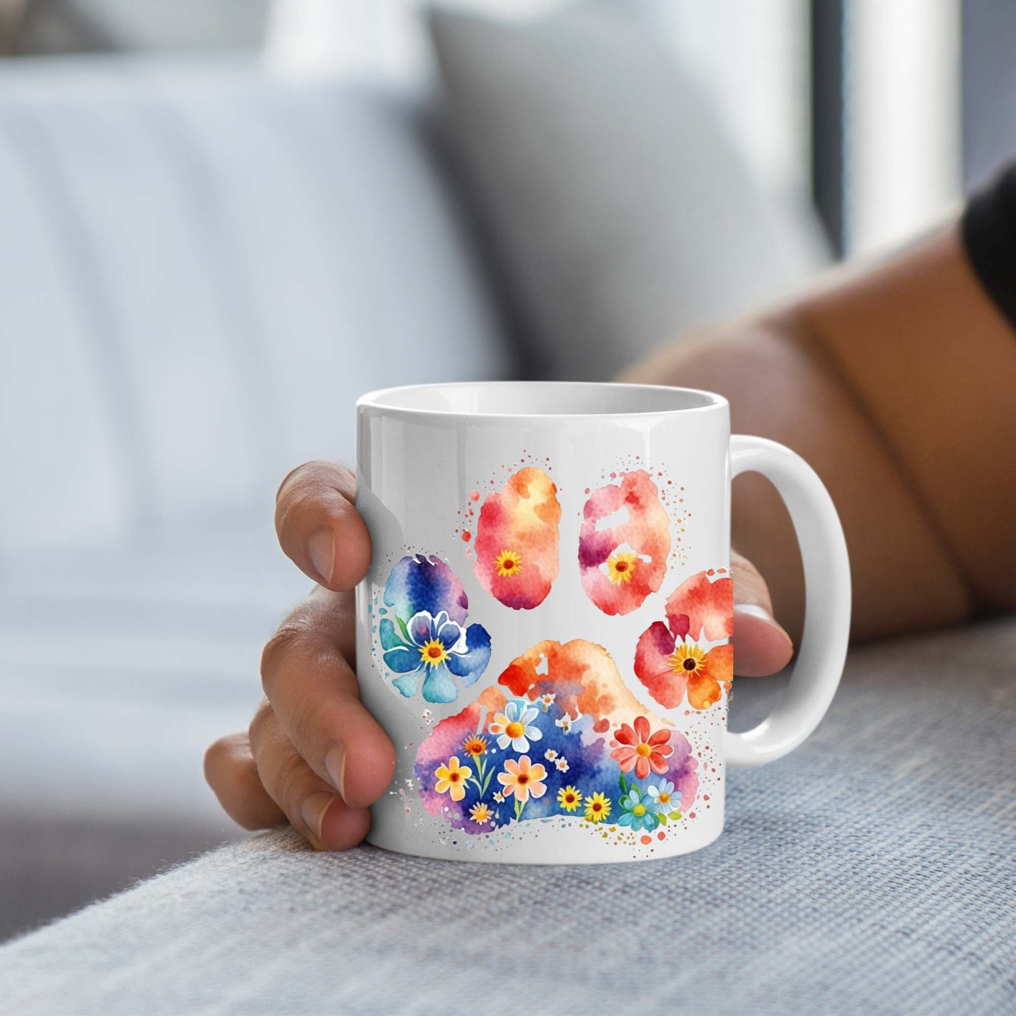 15 Floral Paw Clipart, Dog Prints, Watercolor Pet Prints, Floral Paws ...