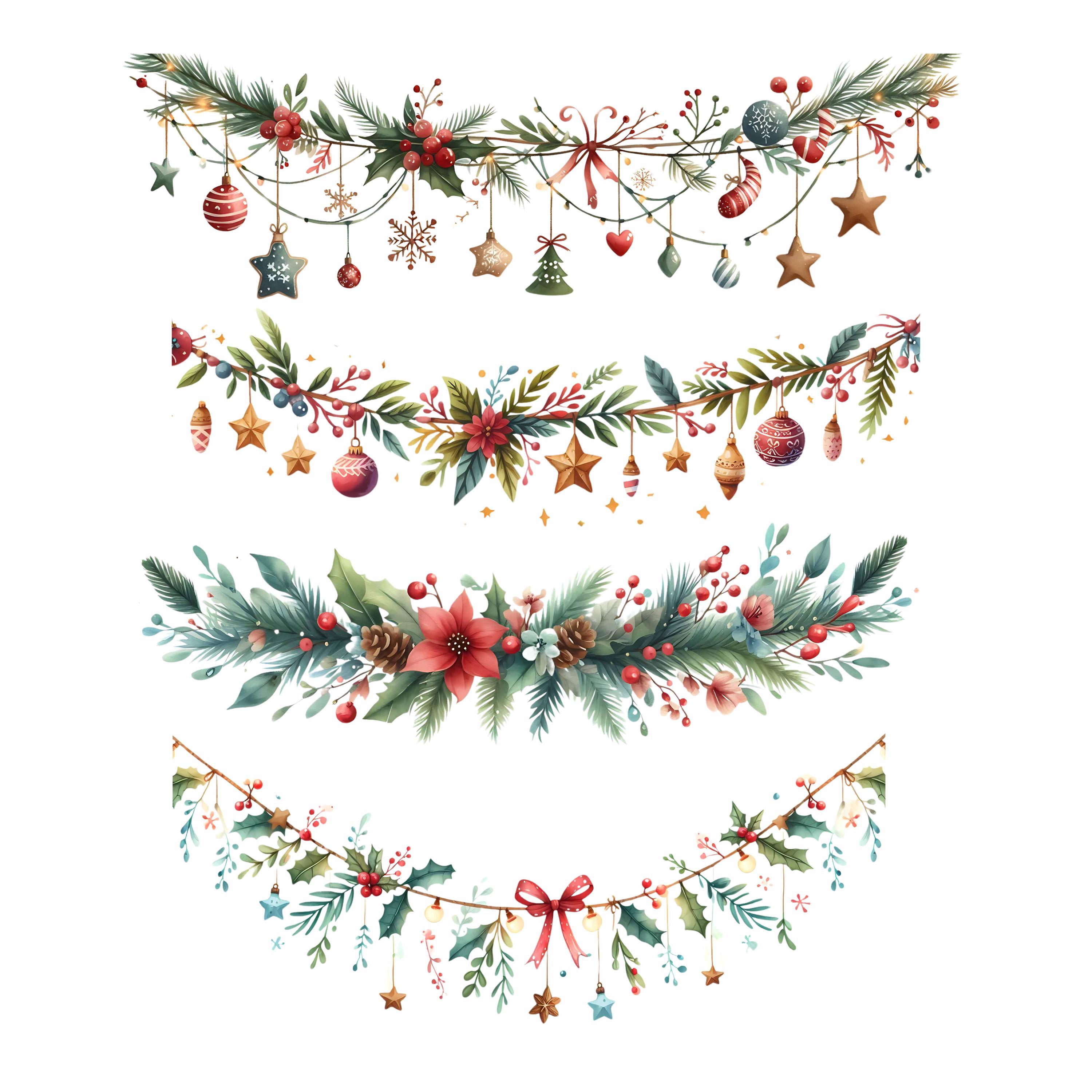 30 Christmas Banner Bundle, Christmas Clipart, Card Decor, Christmas ...