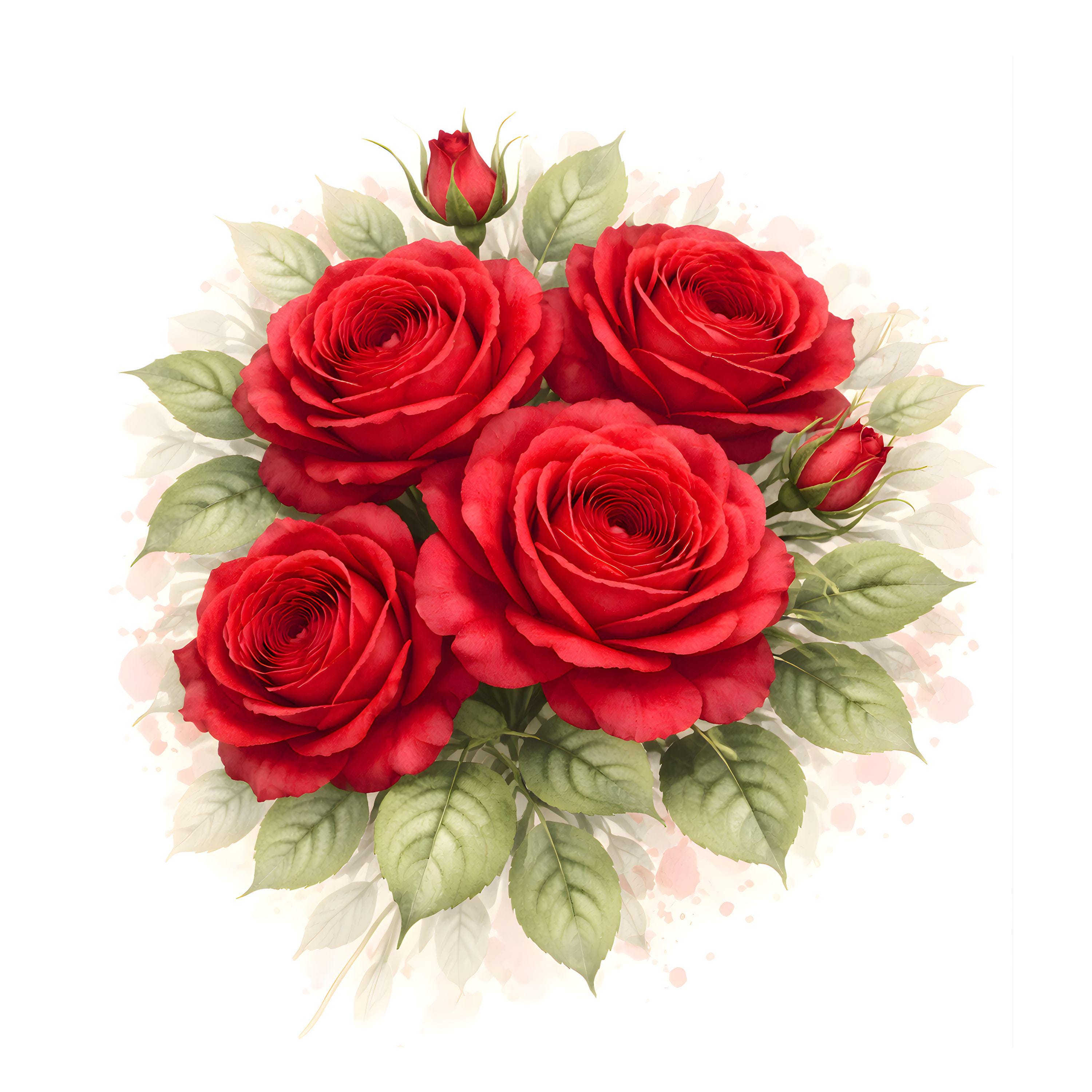 Watercolor Red Rose Clipart | Floral Bouquets, Valentine Wedding ...
