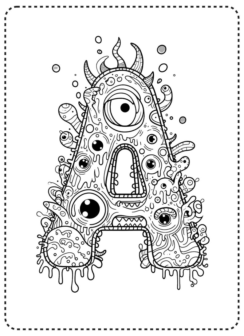 Monster Alphabet Coloring Pages, Funny Coloring, Big Kids Coloring, A-Z ...