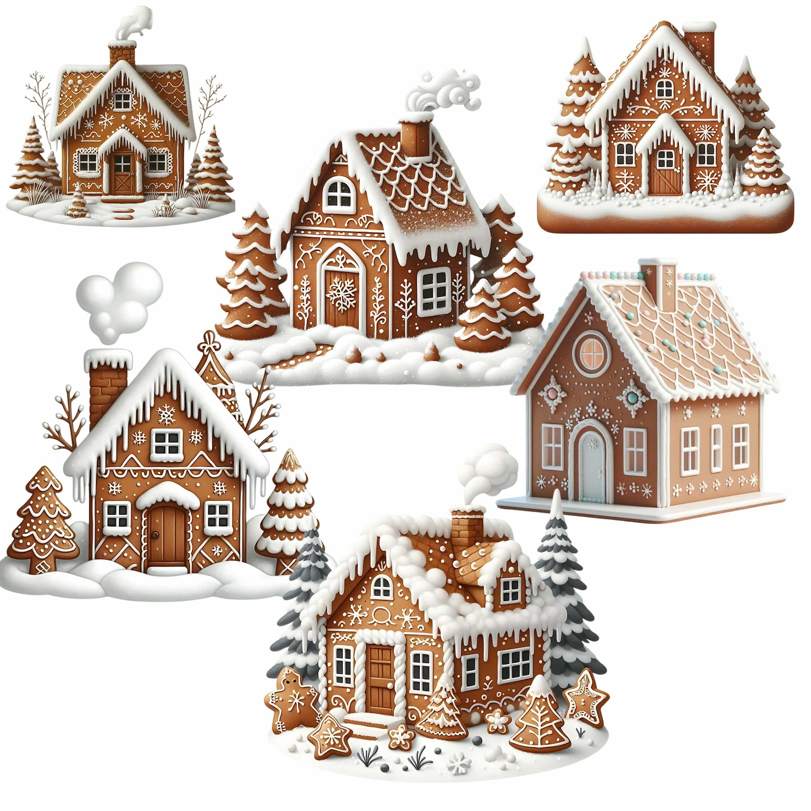 30 Gingerbread House Clipart, Winter Clipart, Christmas Gingerbread ...