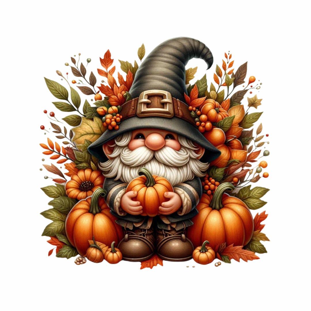30 Thanksgiving Gnomes PNG, Garden Gnomes Clipart, Thanksgiving Clipart ...
