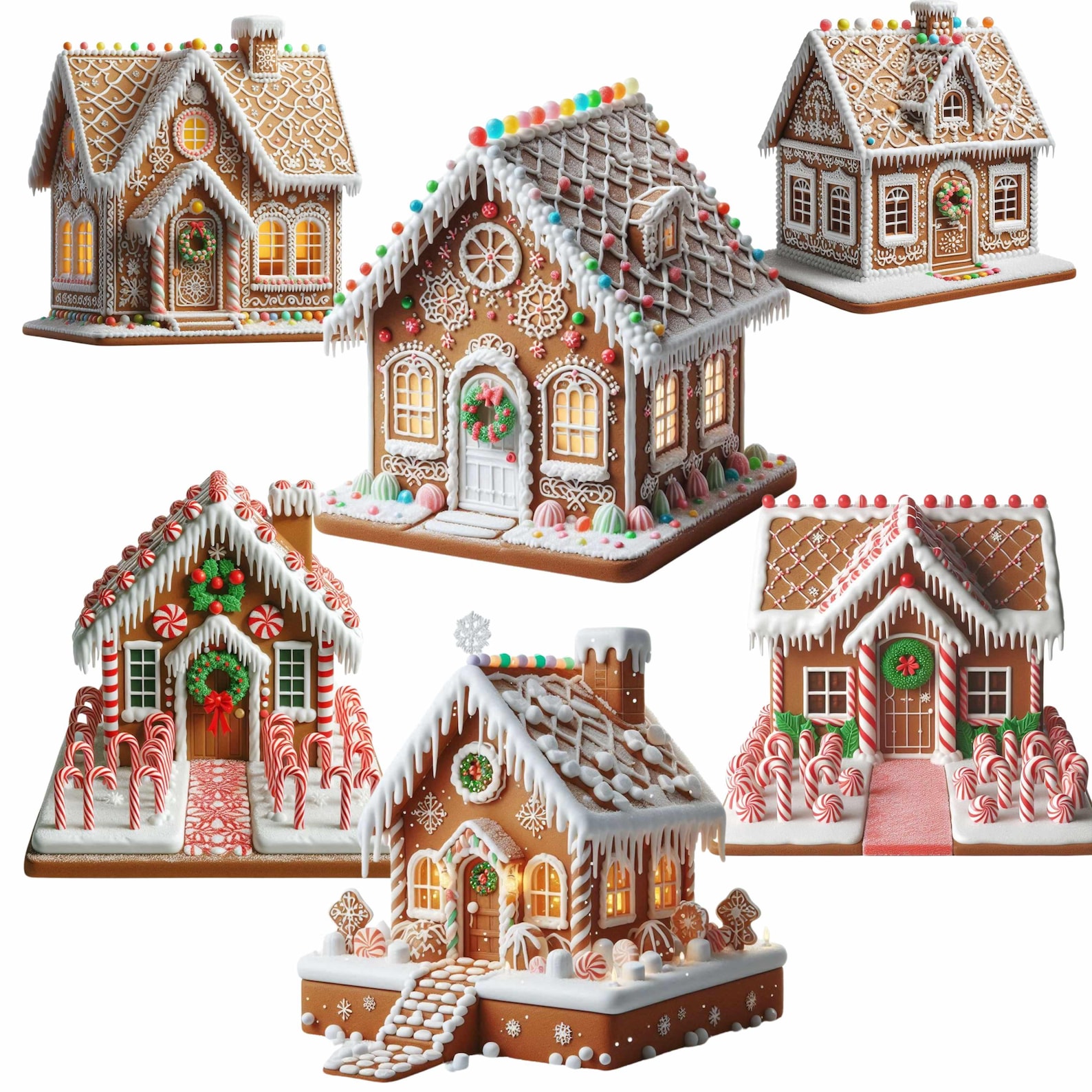 30 Gingerbread House Clipart, Winter Clipart, Christmas Gingerbread ...