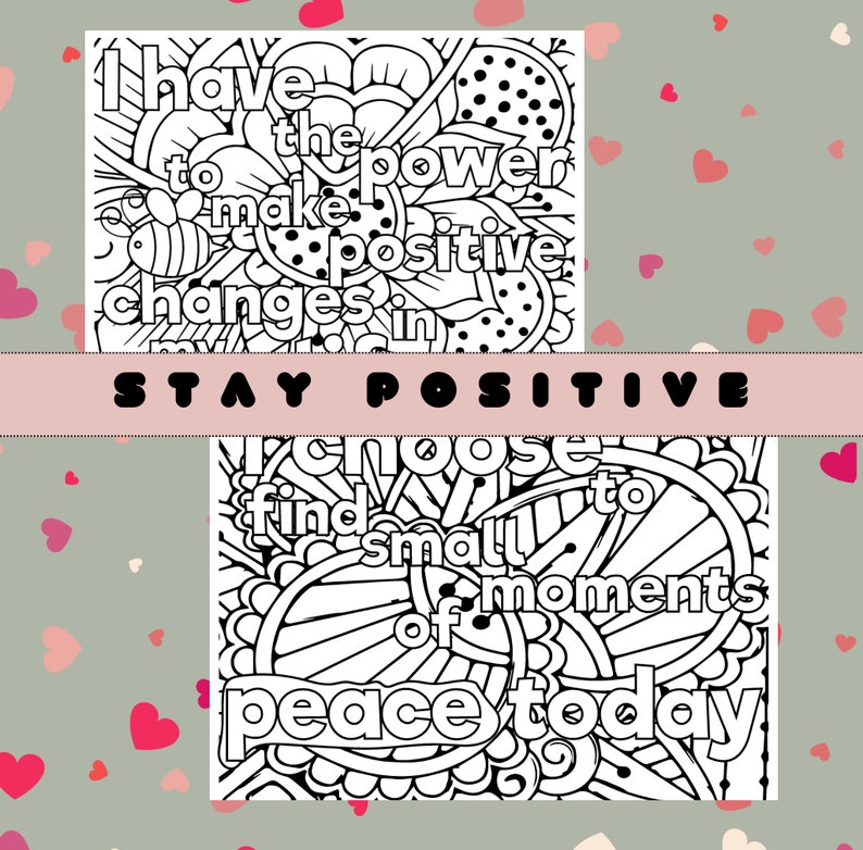 Stress-anxiety Relief Positive Affirmations, Colouring | 1st Person "i ...