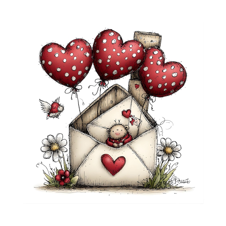 12 Valentine Love Letters Clipart Bundle, Envelope Hearts, Mail ...
