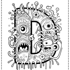 Monster Alphabet Coloring Pages, Funny Coloring, Big Kids Coloring, A-Z ...